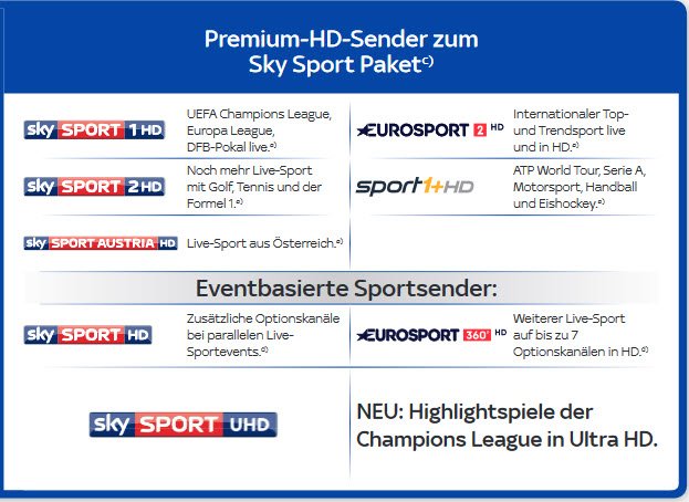Sky HD: Sky Inhalte in HD und Ultra HD mit Premium HD