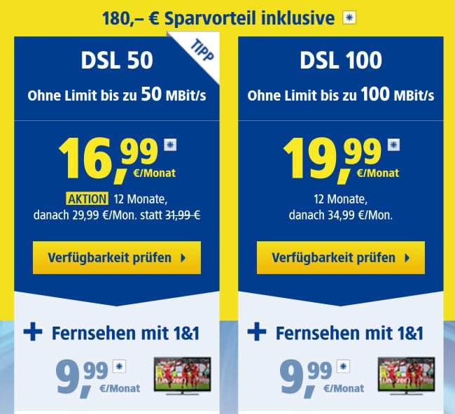 1&1 Digital TV: Fernsehen mit 1&1 TV-Box und 1&1 DSL-Tarif